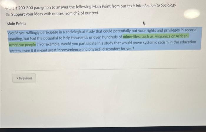whi.te a 200-300 paragraph to answer the following | Chegg.com