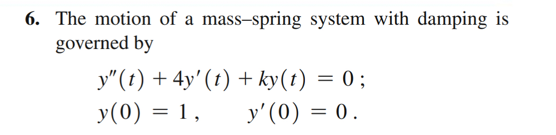 Solved The motion of a mass-spring system with damping is | Chegg.com