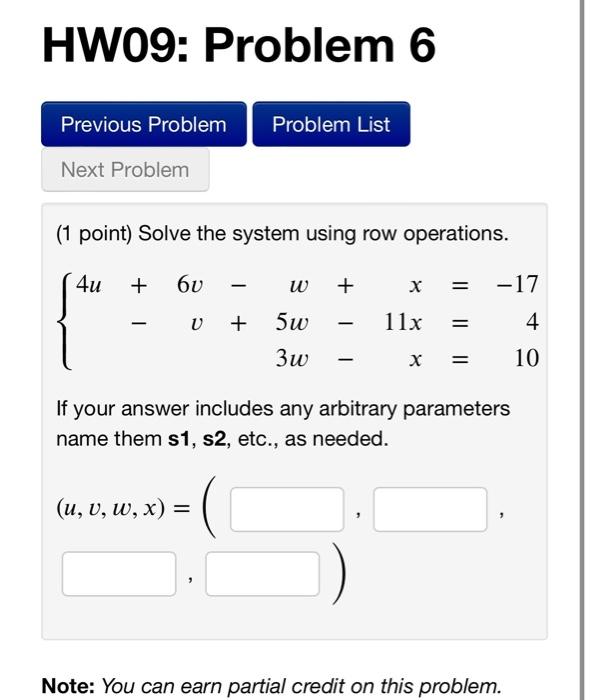 Solved Hw09 Problem 6 Previous Problem Problem List Next 