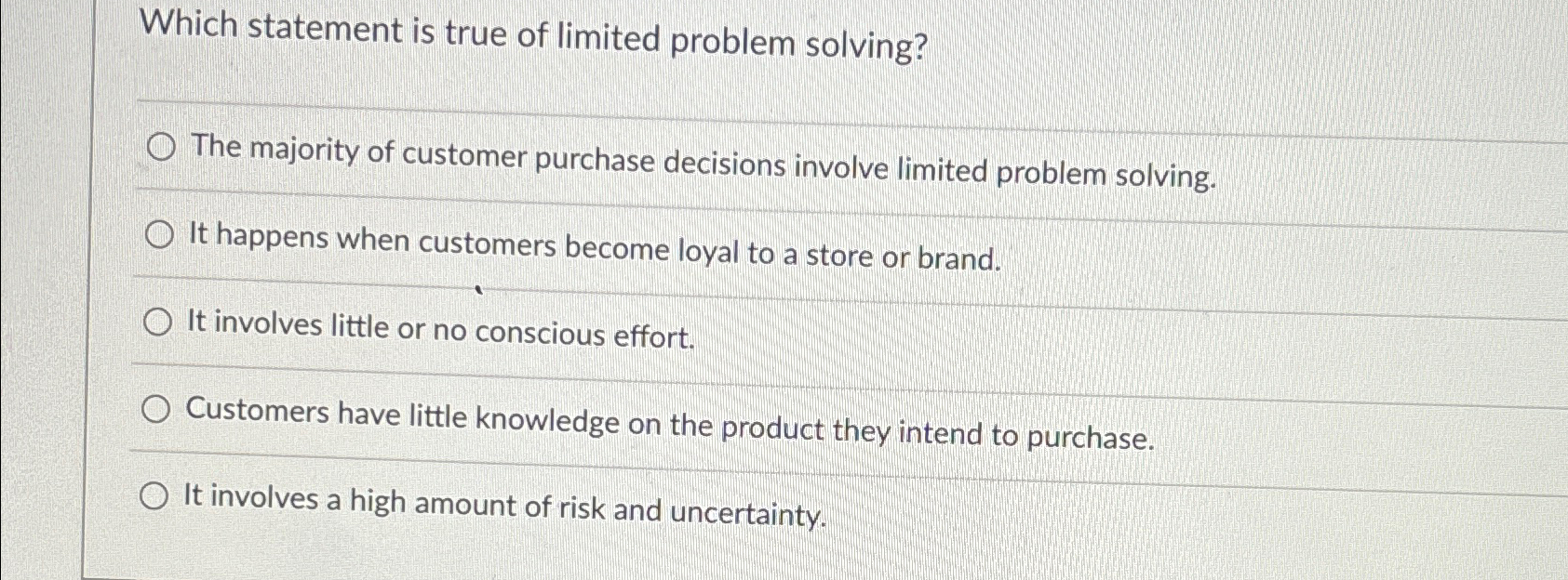 Solved Which statement is true of limited problem | Chegg.com