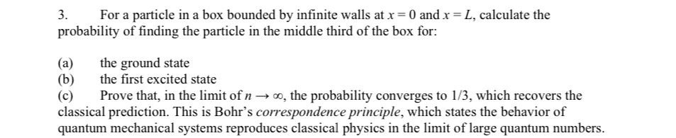 For a particle in a box bounded by infinite walls at | Chegg.com