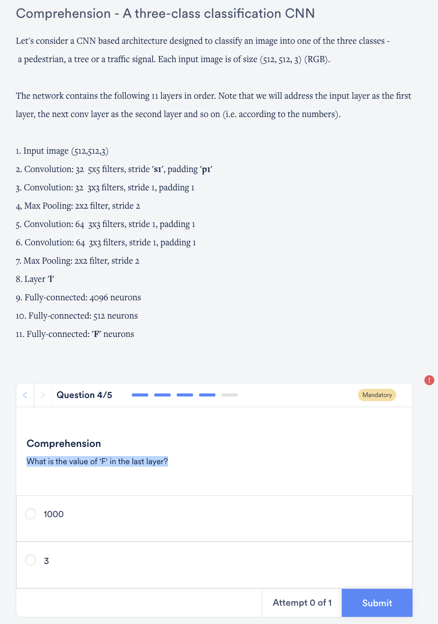 Solved What is the value of 'F' ﻿in the last layer?Question | Chegg.com
