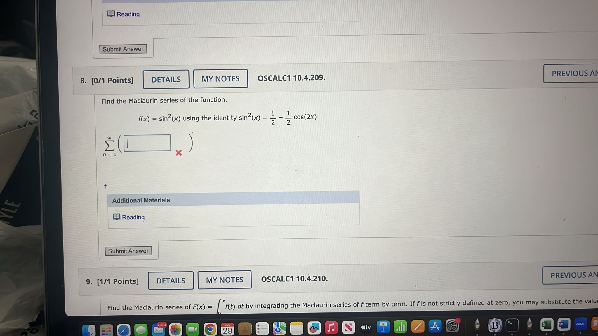 Solved Reading8. [0/1 ﻿Points]OSCALC1 10.4.209Find the | Chegg.com