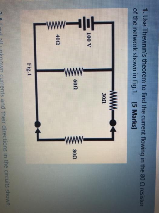 Solved 1. Use Thevinin's theorem to find the current flowing | Chegg.com
