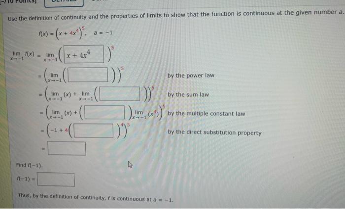Solved Use the definition of continuity and the properties | Chegg.com