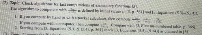 (2) Topic: Check algorithms for fast computations of | Chegg.com