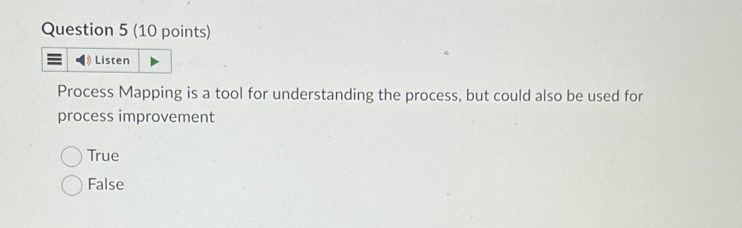 Solved Question 5 (10 ﻿points)ListenProcess Mapping is a | Chegg.com