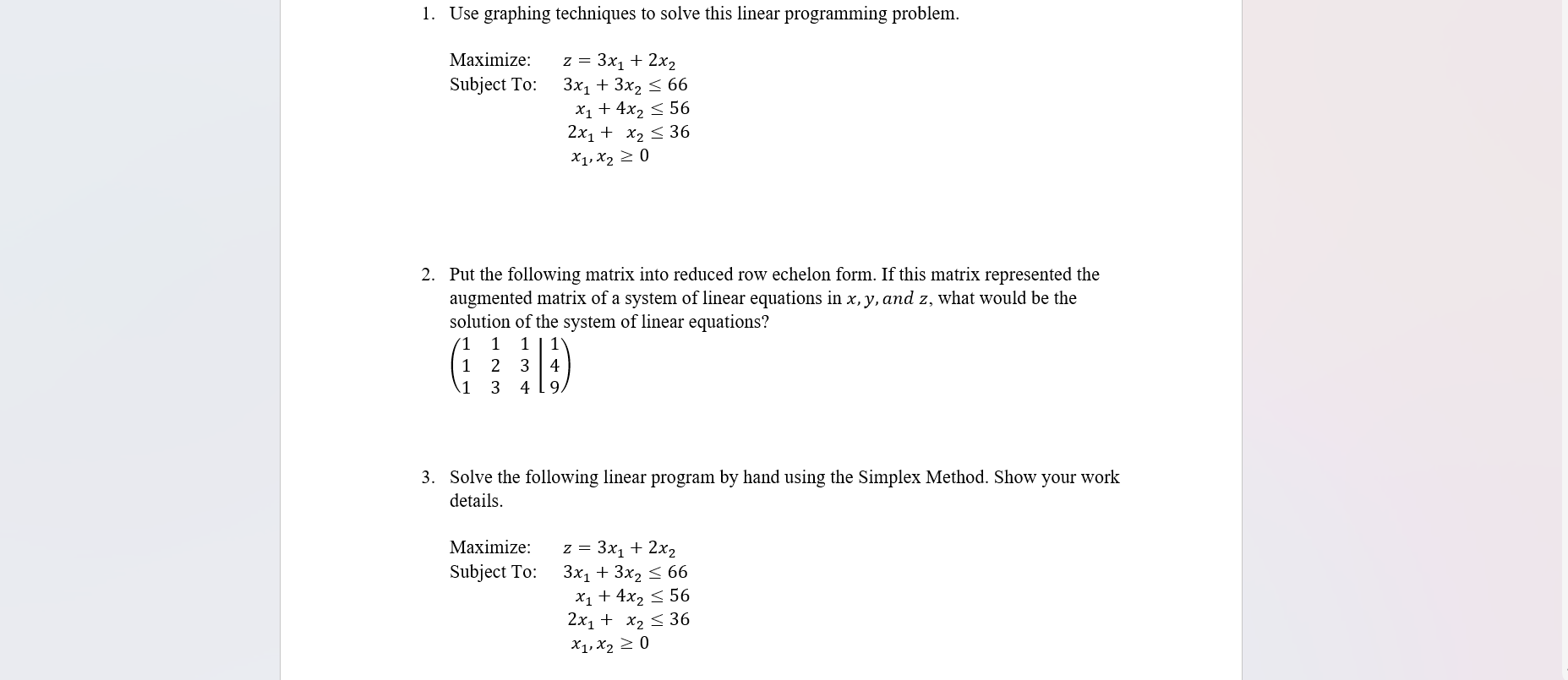 Solved Use graphing techniques to solve this linear | Chegg.com