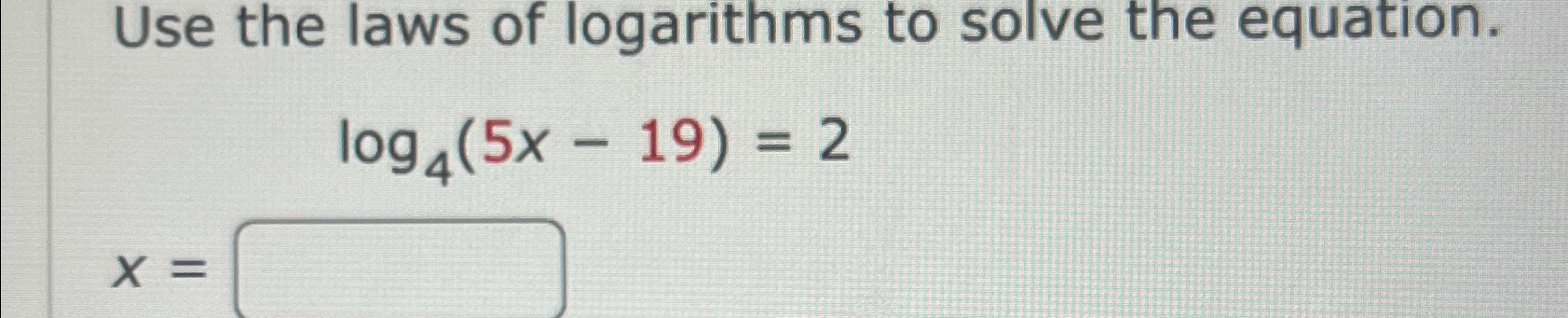 Solved Use the laws of logarithms to solve the | Chegg.com