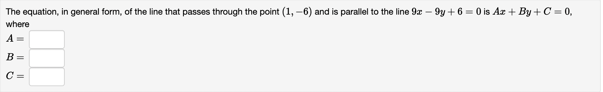 Solved The equation, in general form, of the line that | Chegg.com