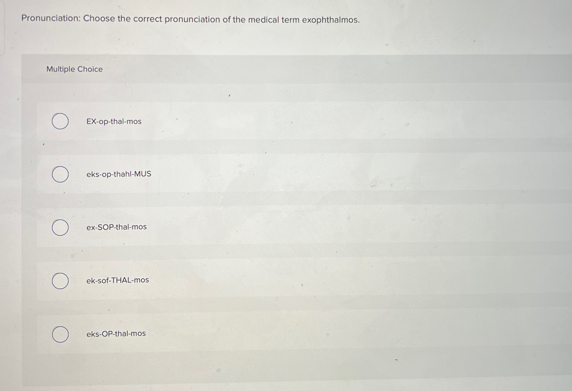 Solved Pronunciation: Choose the correct pronunciation of | Chegg.com