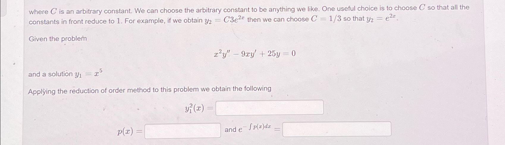 Solved where C ﻿is an arbitrary constant. We can choose the | Chegg.com