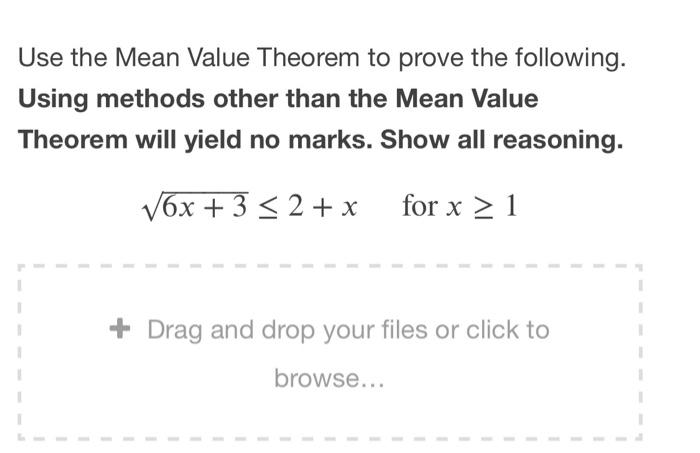 Solved Use the Mean Value Theorem to prove the following. | Chegg.com