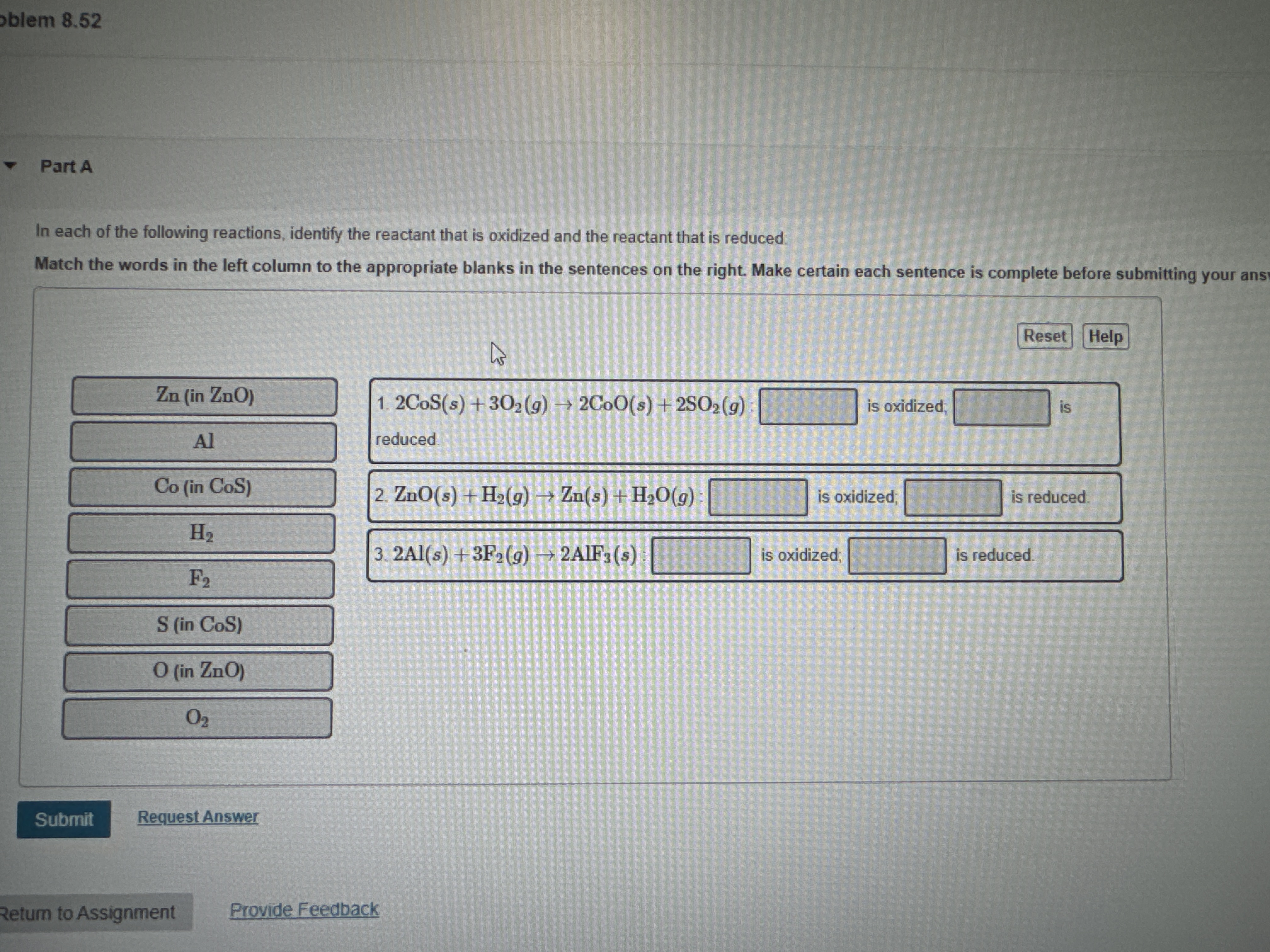 Solved Part AIn each of the following reactions, identify | Chegg.com