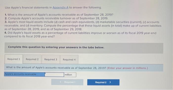 Solved Use Apple's financial statements in Appendix A to | Chegg.com