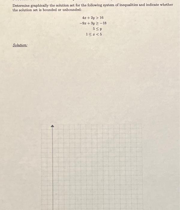 Solved Determine graphically the solution set for the | Chegg.com