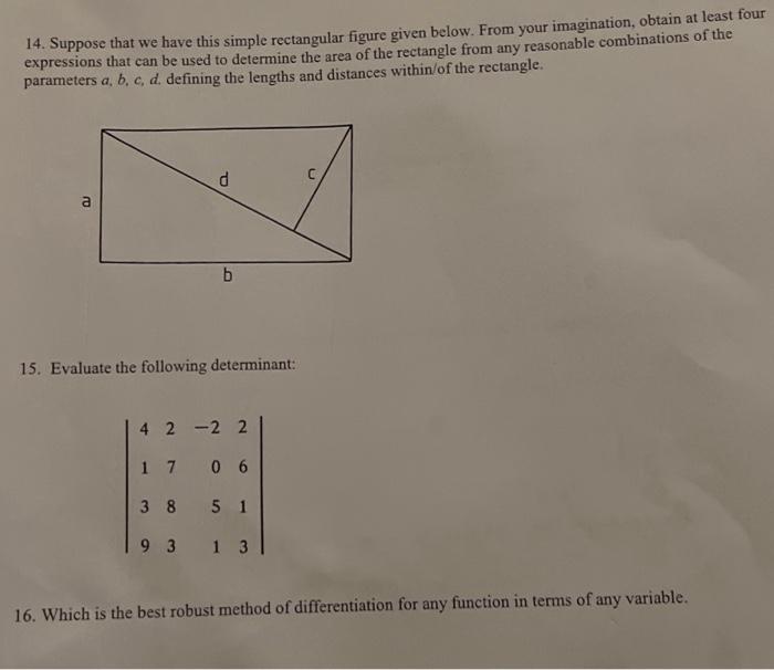 Solved 14. Suppose that we have this simple rectangular | Chegg.com