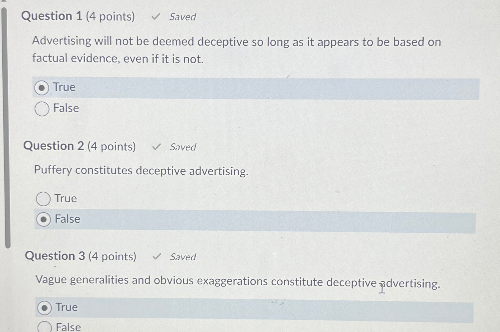 Solved Question 1 (4 ﻿points) ﻿ Saved Advertising will not | Chegg.com