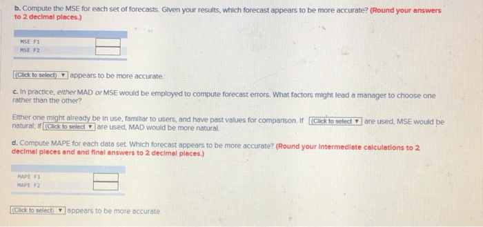 Solved Problem 3-21 Two different forecasting techniques (F1 | Chegg.com