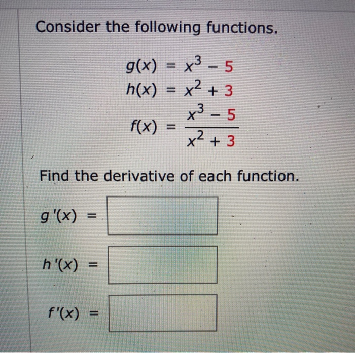 Solved Consider the following functions. g(x) = x3 – 8x h(x) | Chegg.com