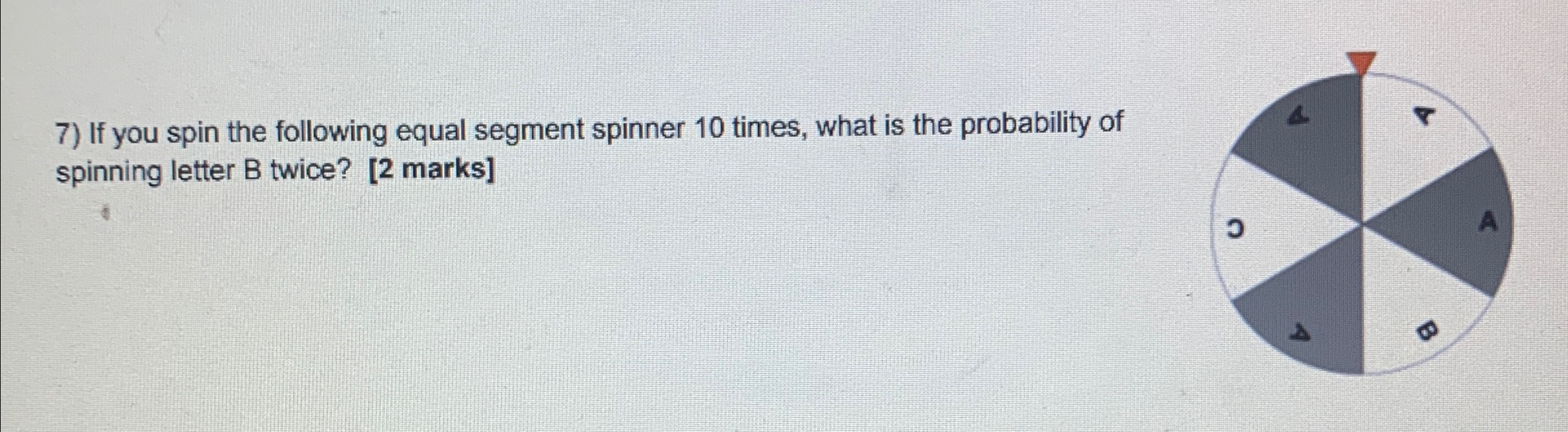 Solved If you spin the following equal segment spinner 10 | Chegg.com