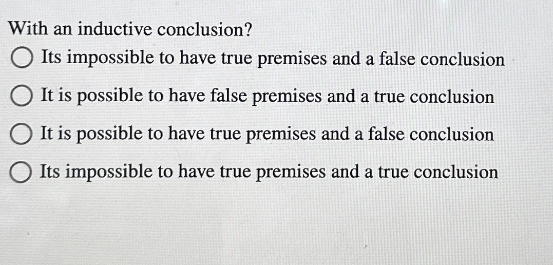 Solved With an inductive conclusion?Its impossible to have | Chegg.com