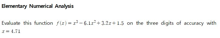 Solved Elementary Numerical Analysis Evaluate this function | Chegg.com