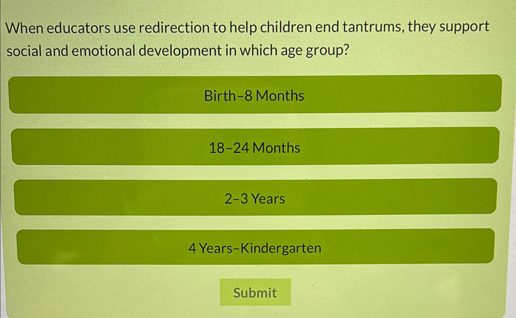 Solved When educators use redirection to help children end | Chegg.com