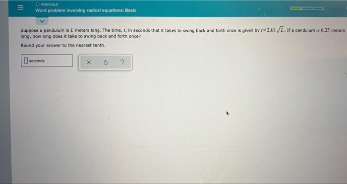 Solved III O RADICALS Word problem involving radical | Chegg.com