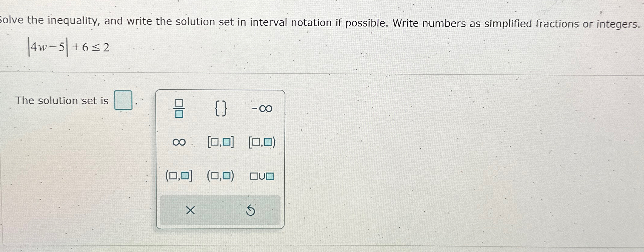 Solved Solve the inequality, and write the solution set in | Chegg.com