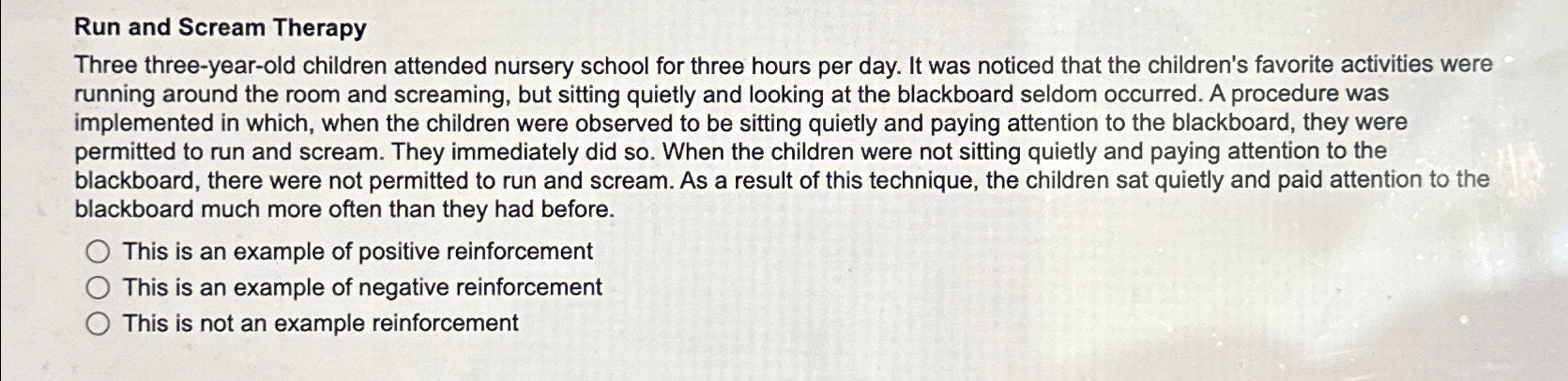 Solved Run and Scream TherapyThree three-year-old children | Chegg.com