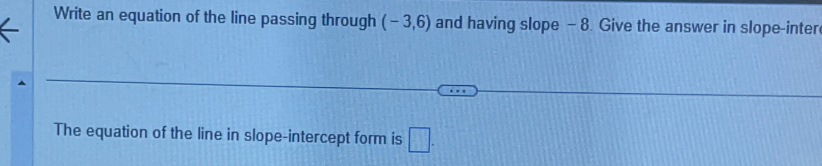 Solved Write An Equation Of The Line Passing Through 3 6