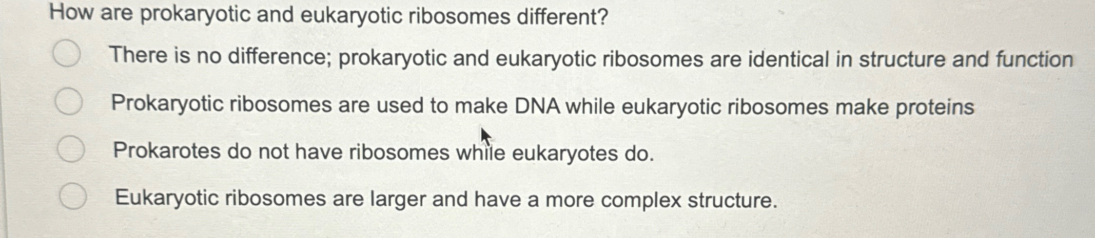Solved How are prokaryotic and eukaryotic ribosomes | Chegg.com