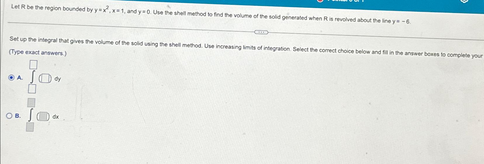 Solved Let R ﻿be the region bounded by y=x2,x=1, ﻿and y=0. | Chegg.com