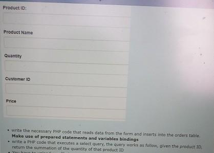 Solved Product iD:Product NameQuantityCustomer iDPriceWrite | Chegg.com