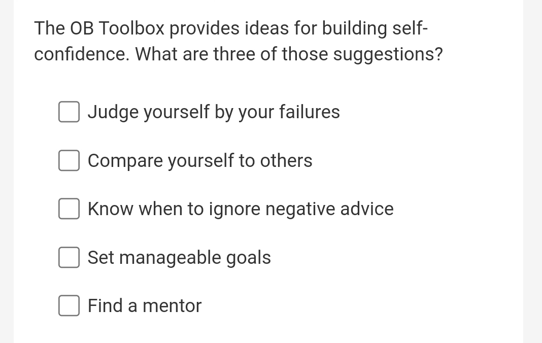 Solved The OB Toolbox provides ideas for building | Chegg.com