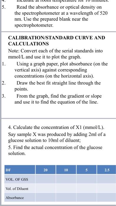 Solved EXPERIMENT 1 (B) CALIBRATION OF STANDARD GRAPH USING | Chegg.com