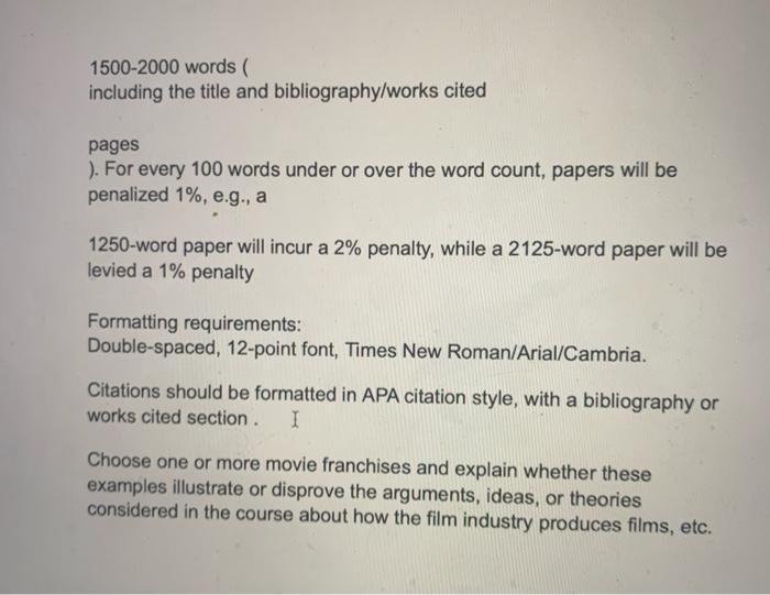 1500-2000 words including the title and | Chegg.com