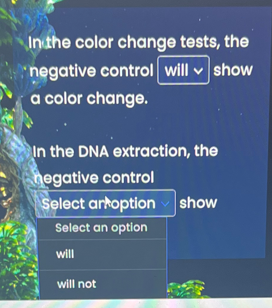 Solved In the color change tests, the negative control show | Chegg.com
