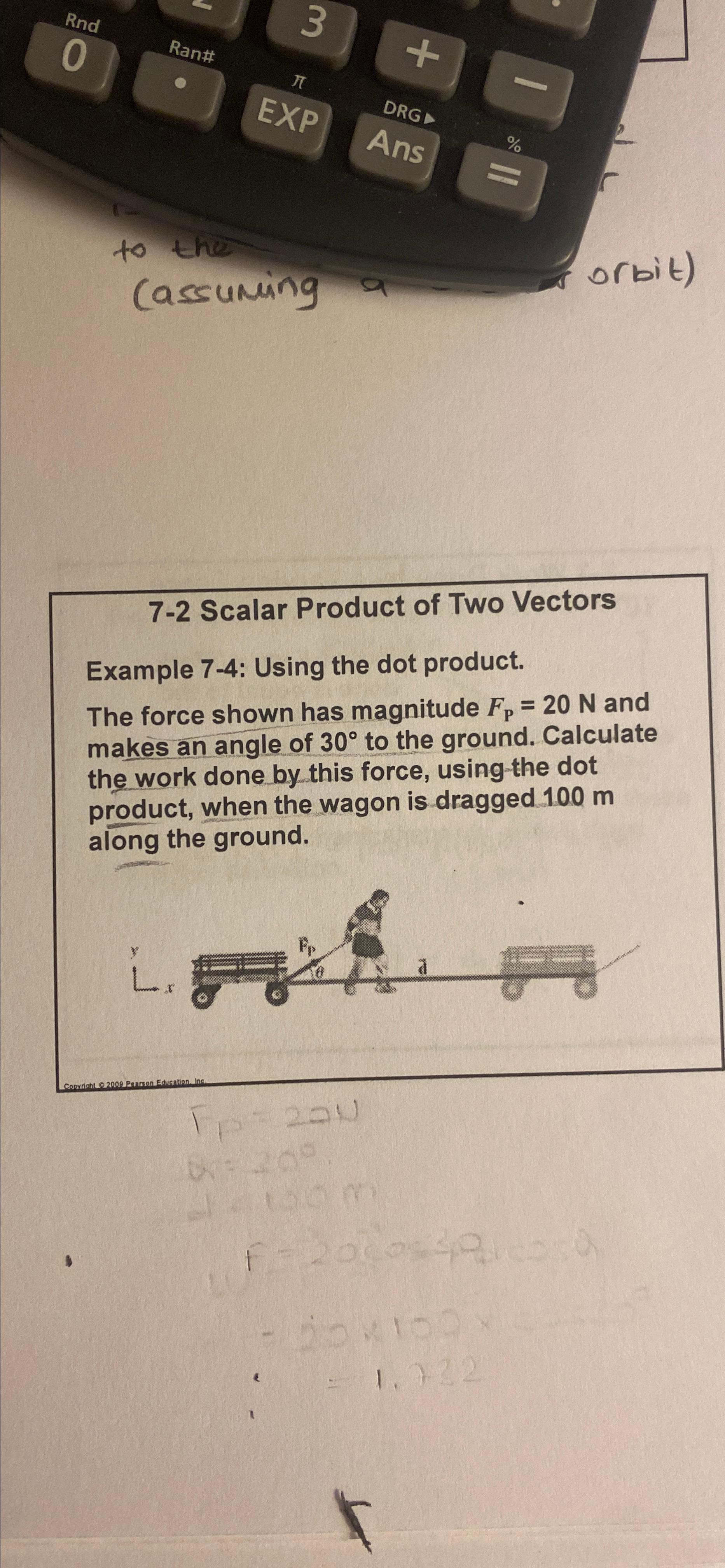 Solved RindRan#3DRGAAnsto thecassuring7-2 ﻿Scalar Product of | Chegg.com