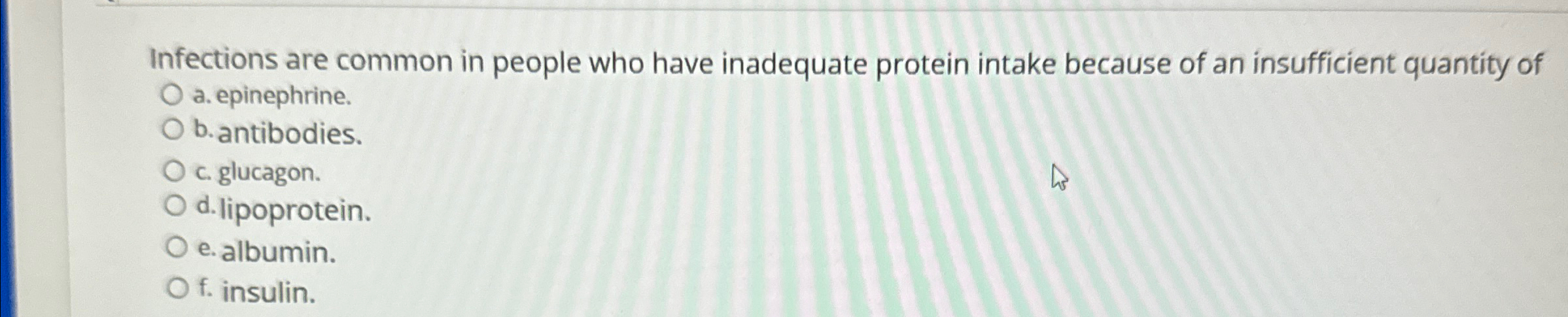 Solved Infections are common in people who have inadequate | Chegg.com
