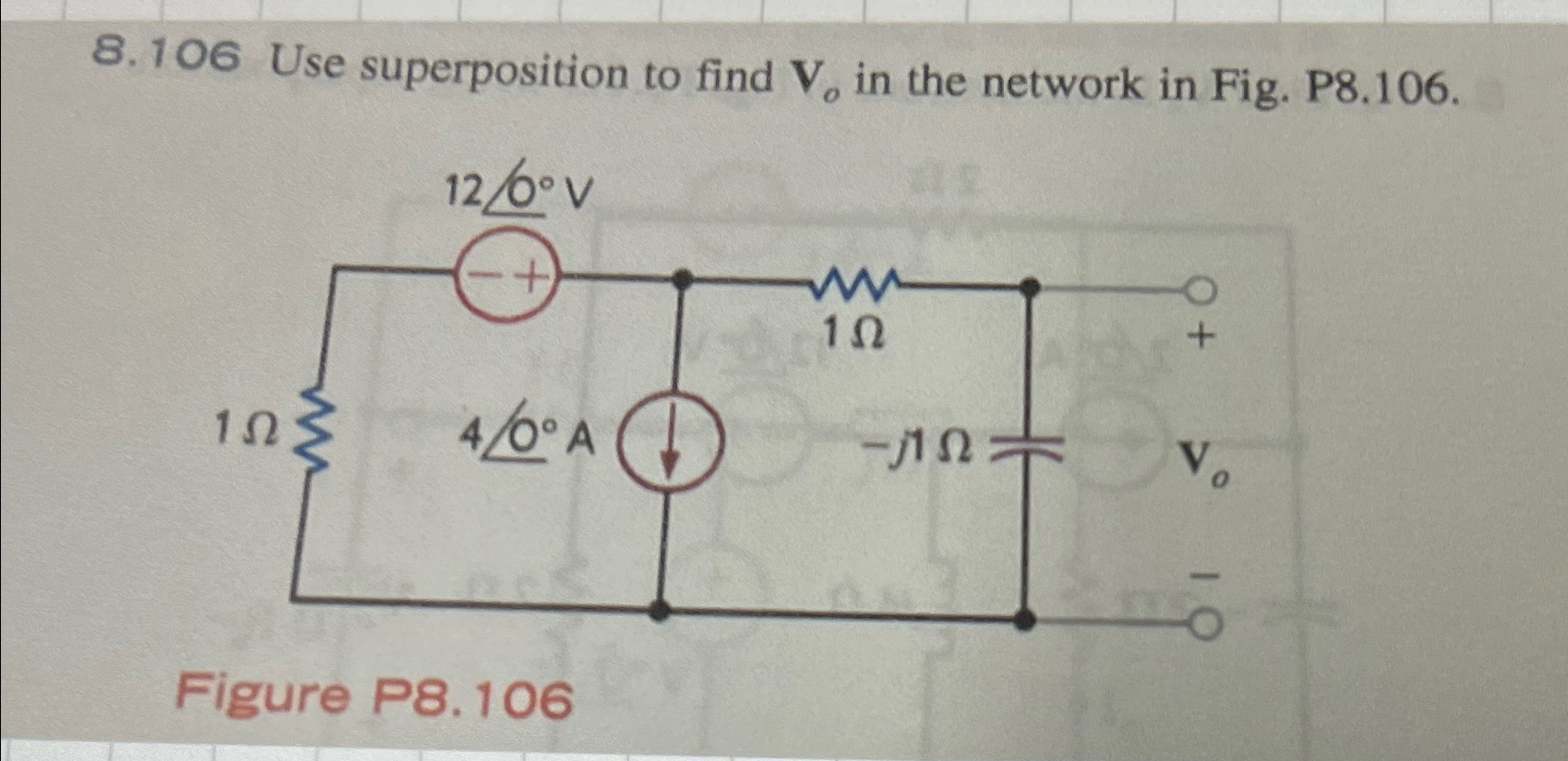 Solved 8.106 ﻿Use superposition to find Vo ﻿in the network | Chegg.com