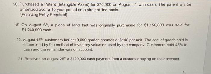 Solved 18. Purchased a Patent (Intangible Asset) for $76,000 | Chegg.com