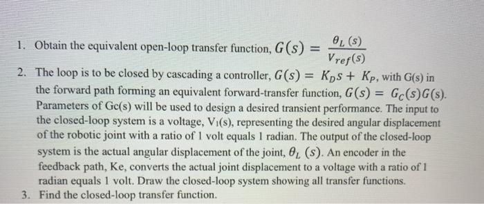 Solved The Open Loop System Dynamics Model For The Nasa 