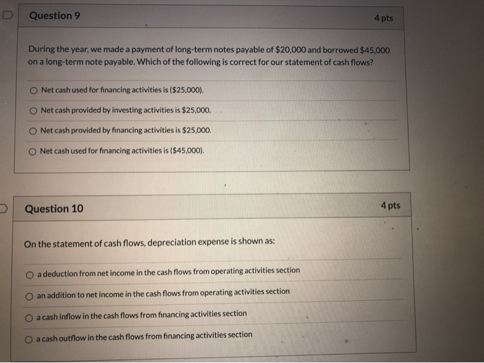 Solved Question 9 4 pts During the year, we made a payment | Chegg.com