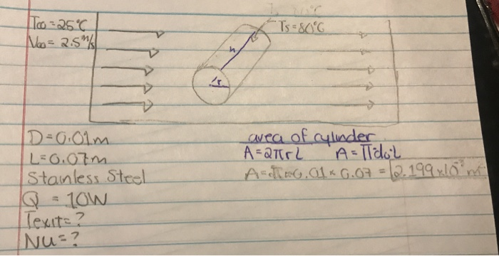 Solved analytical calculation of nusselt number and heat | Chegg.com