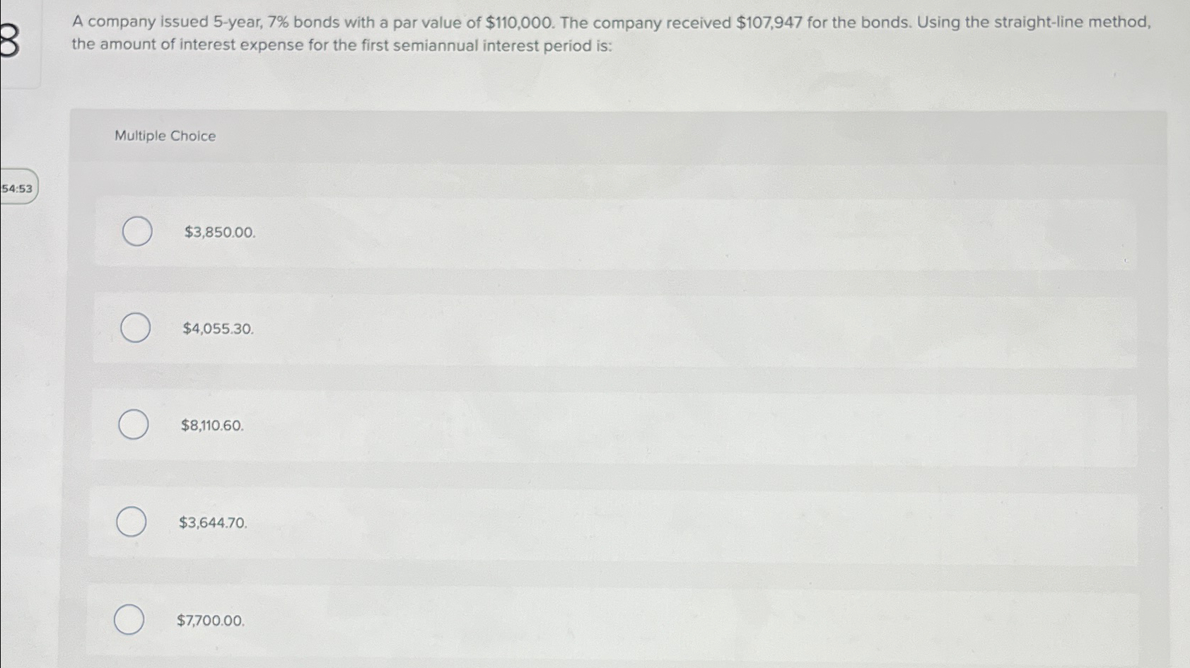 Solved A company issued 5 -year, 7% ﻿bonds with a par value | Chegg.com