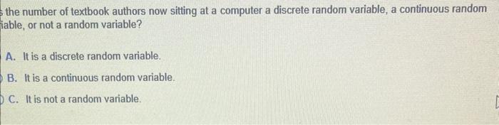 Solved Determine whether the value is a discrete random | Chegg.com