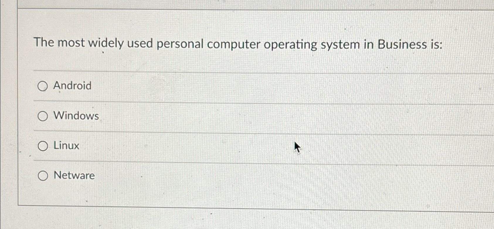 Solved The most widely used personal computer operating | Chegg.com