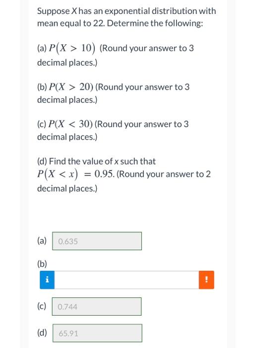 Solved Suppose X has an exponential distribution with mean | Chegg.com